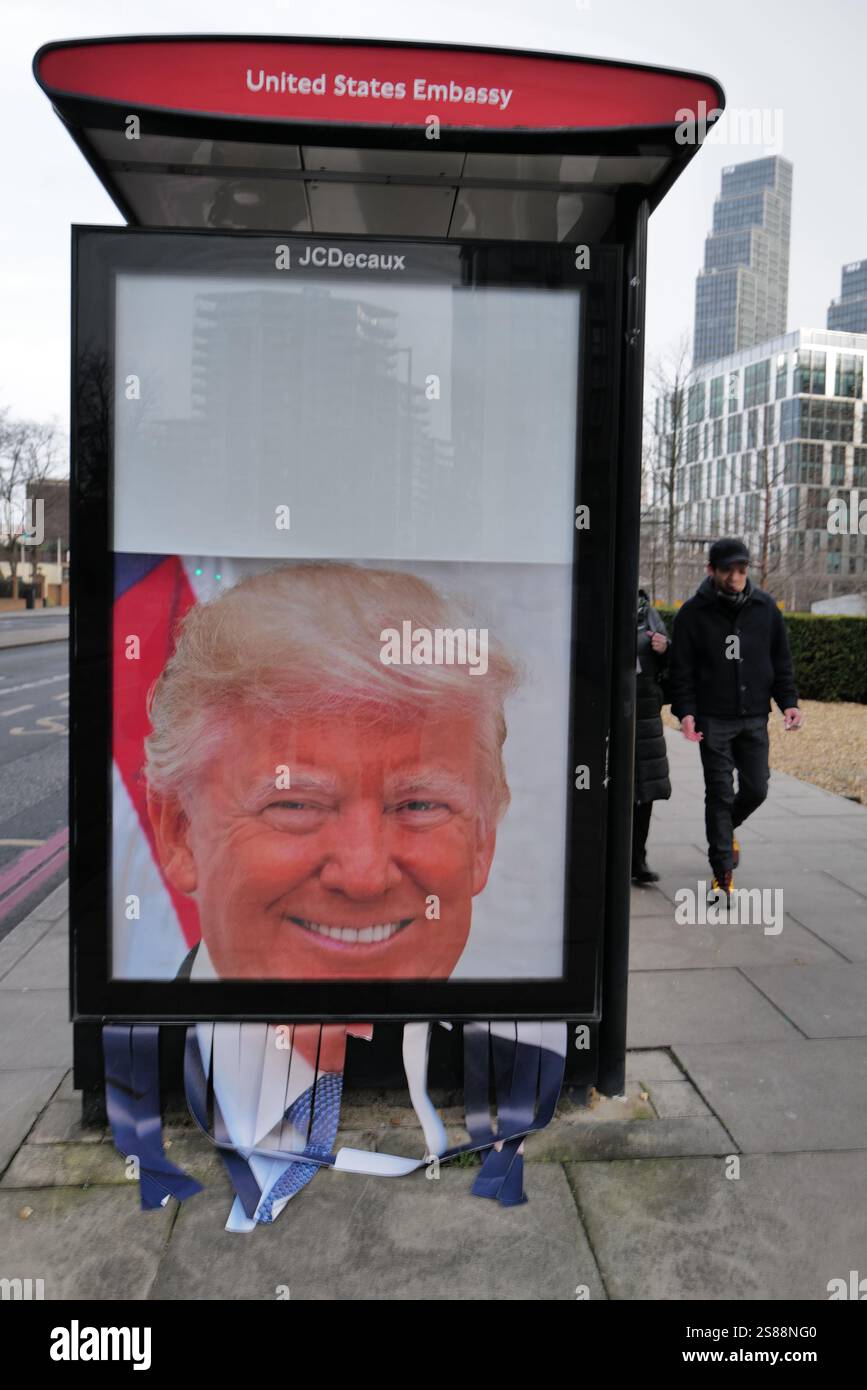 London, England, UK. 20th Jan, 2025. BANKSY style shredded sign ...