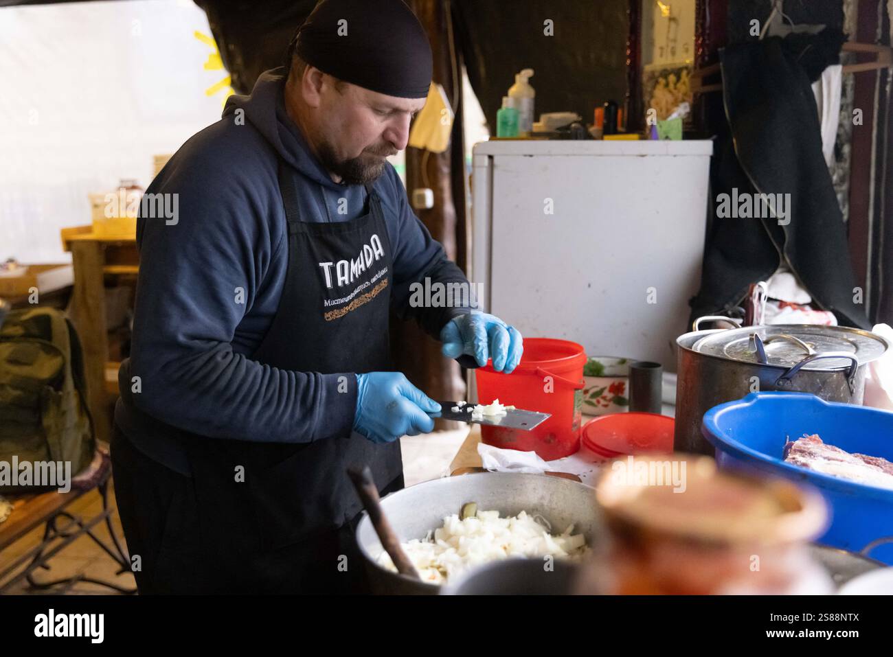 Ukraine. 21st Jan, 2025. The serviceman, nicknamed Uncle Liova ...