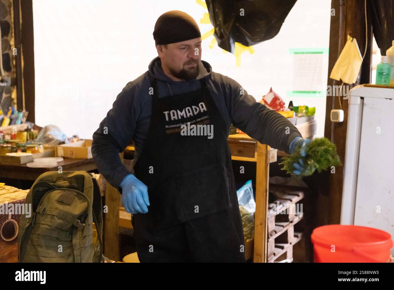 Ukraine. 21st Jan, 2025. The serviceman, nicknamed Uncle Liova ...