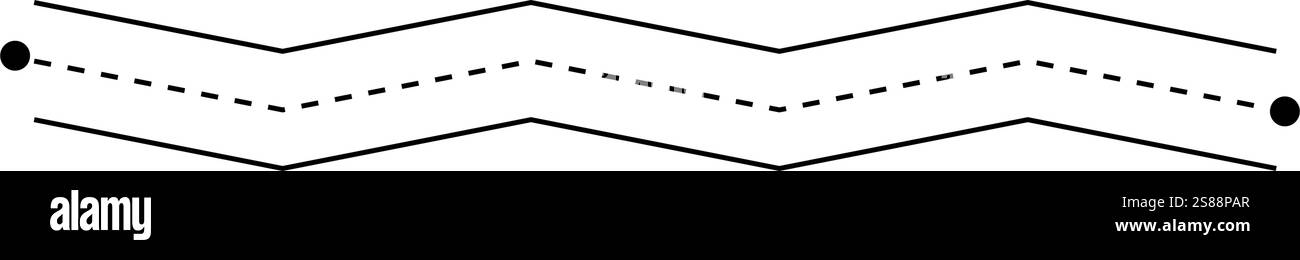 Tracing line dotted horizontal zig zag wavy element for kids worksheet ...