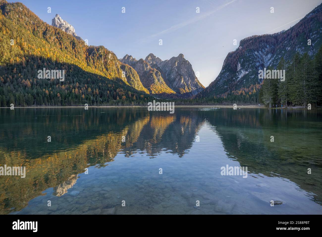 Dobbiaco lake in dolomites hi-res stock photography and images - Alamy