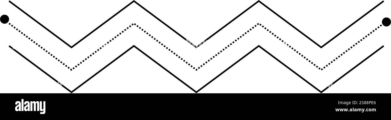 Tracing line dotted horizontal zig zag wavy element for kids worksheet ...