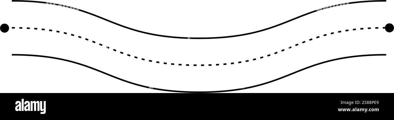 Tracing line dotted horizontal zig zag wavy element for kids worksheet ...