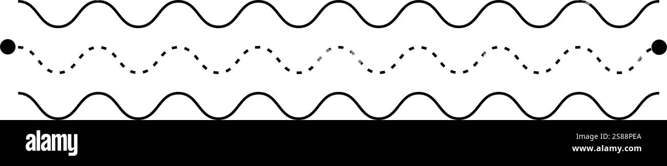 Tracing line dotted horizontal zig zag wavy element for kids worksheet ...
