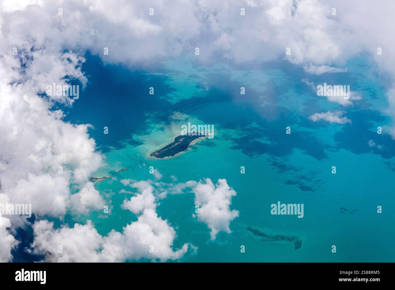 Aerial View of Caribbean Islands and Beaches. Our way to Turks & Caicos ...