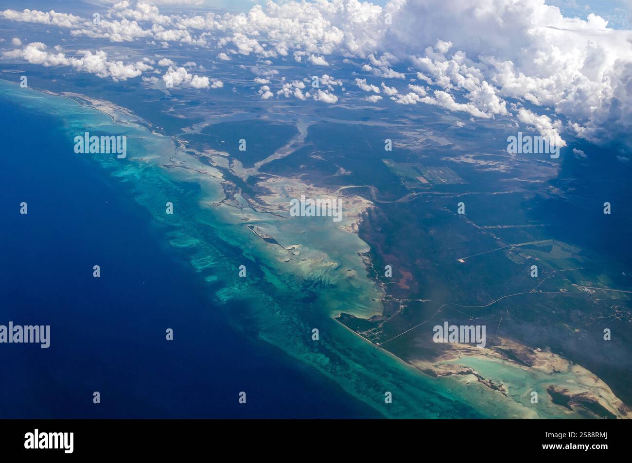 Aerial View of Caribbean Islands and Beaches. Our way to Turks & Caicos ...
