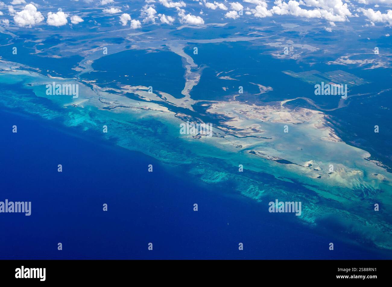 Aerial View of Caribbean Islands and Beaches. Our way to Turks & Caicos ...