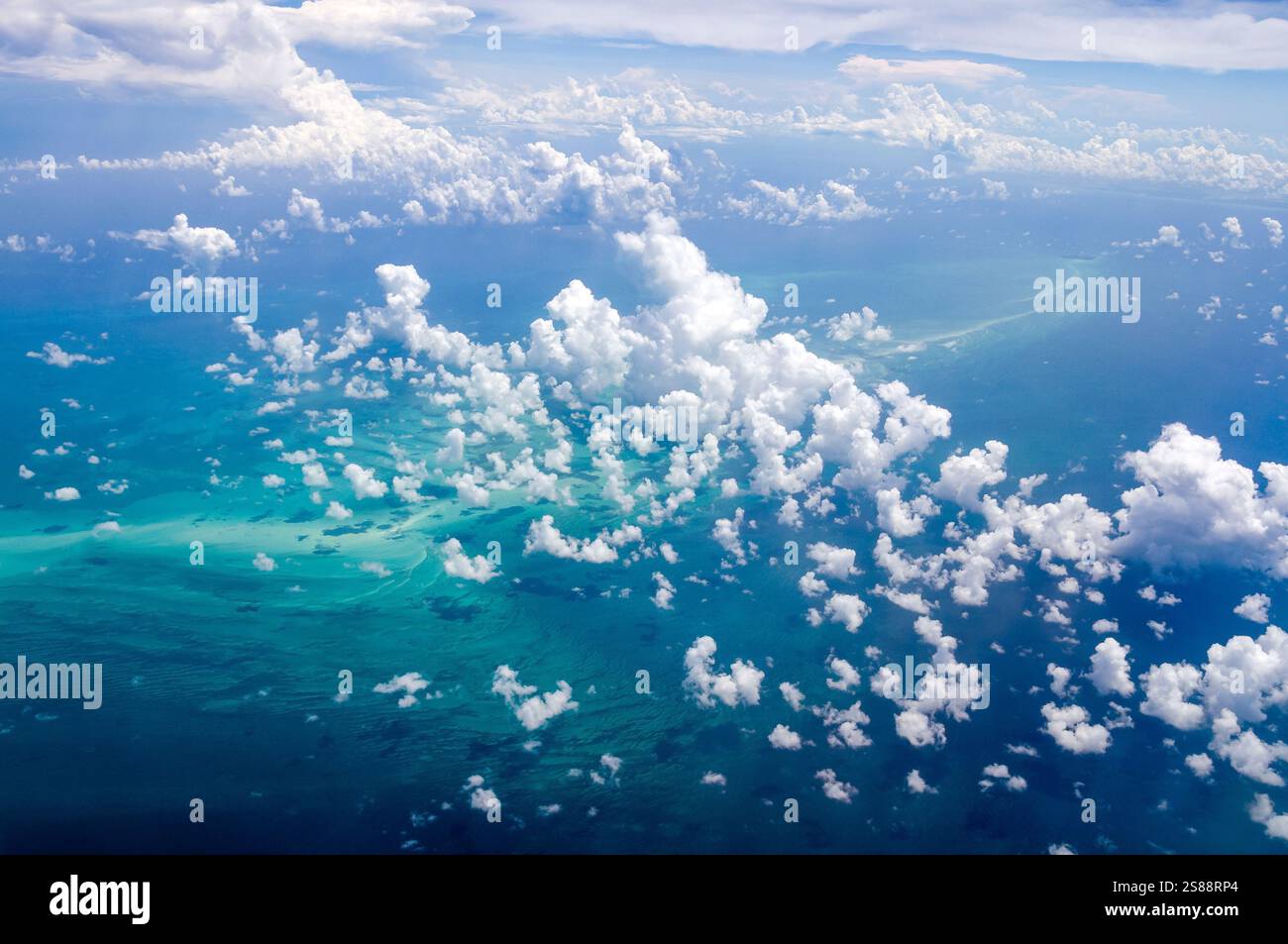 Aerial View of Caribbean Islands and Beaches. Our way to Turks & Caicos ...
