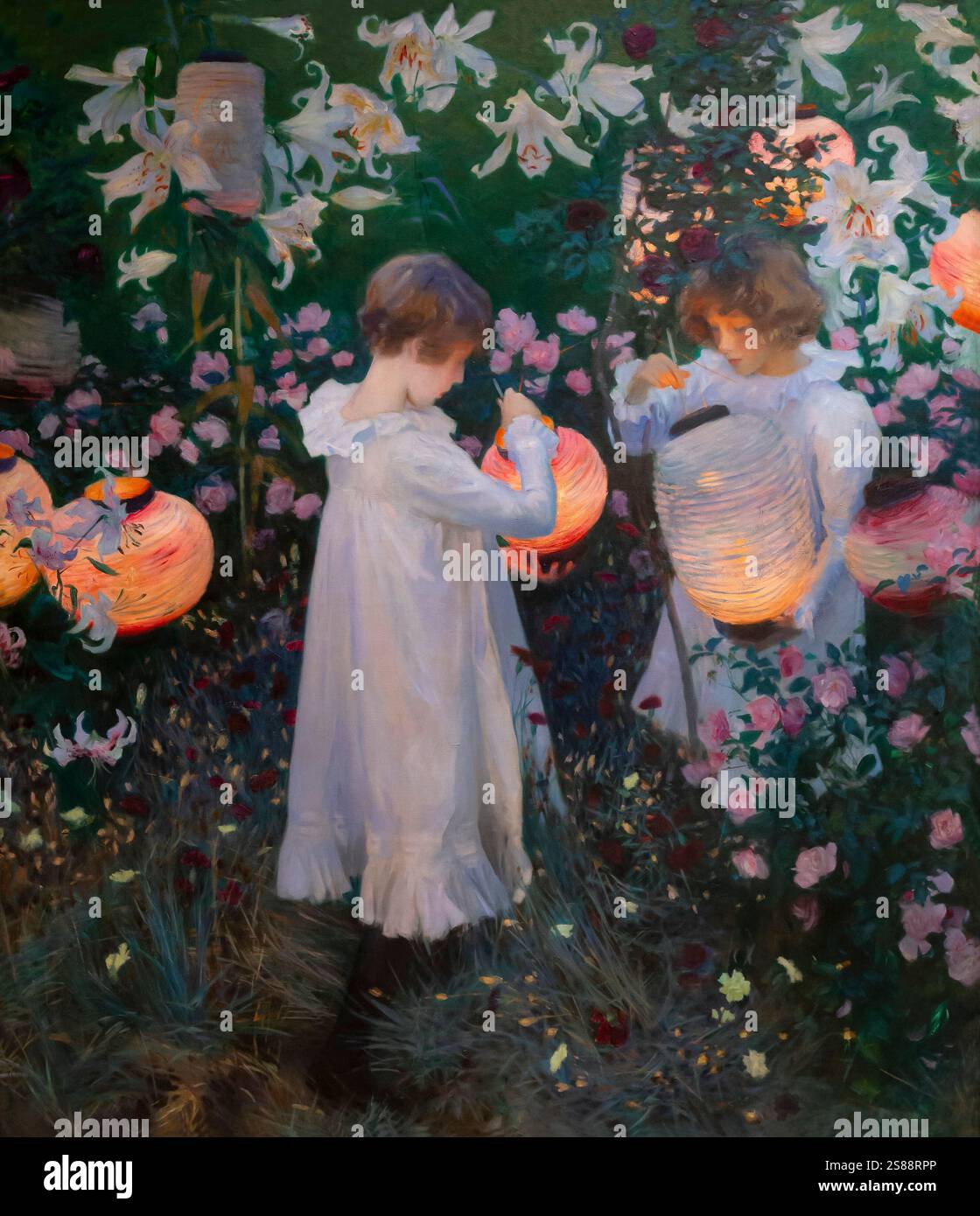 Carnation, Lily, Lily, Rose, John Singer Sargent, 1885-1886 Stock Photo ...