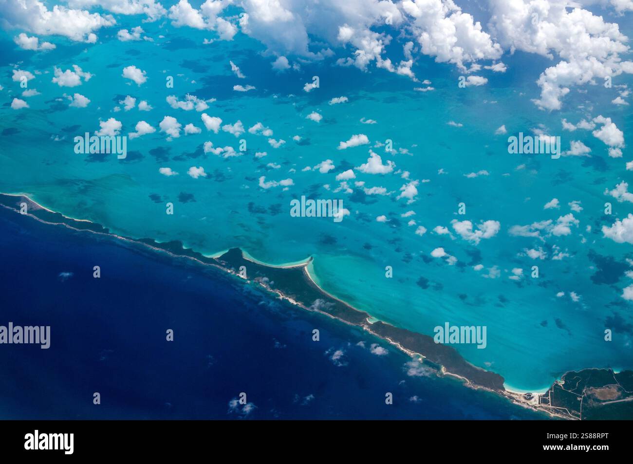 Aerial View of Caribbean Islands and Beaches. Our way to Turks & Caicos ...