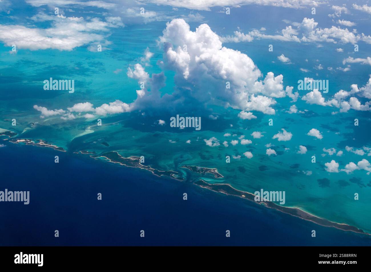 Aerial View of Caribbean Islands and Beaches. Our way to Turks & Caicos ...