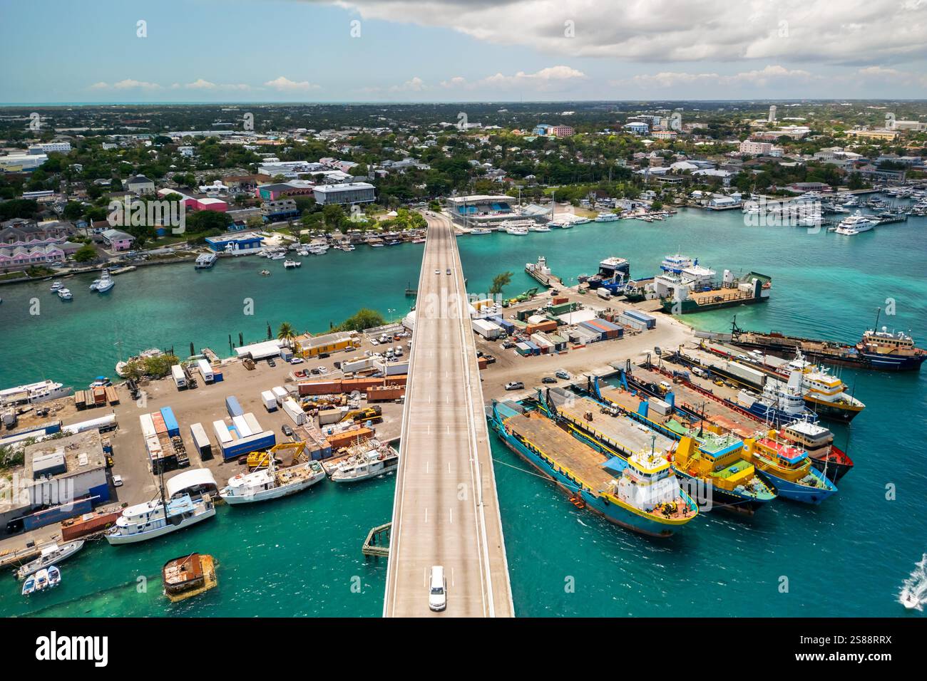Nassau, Bahamas May 26, 2024: Aerial view of Nassau cityscape, Atlantis ...