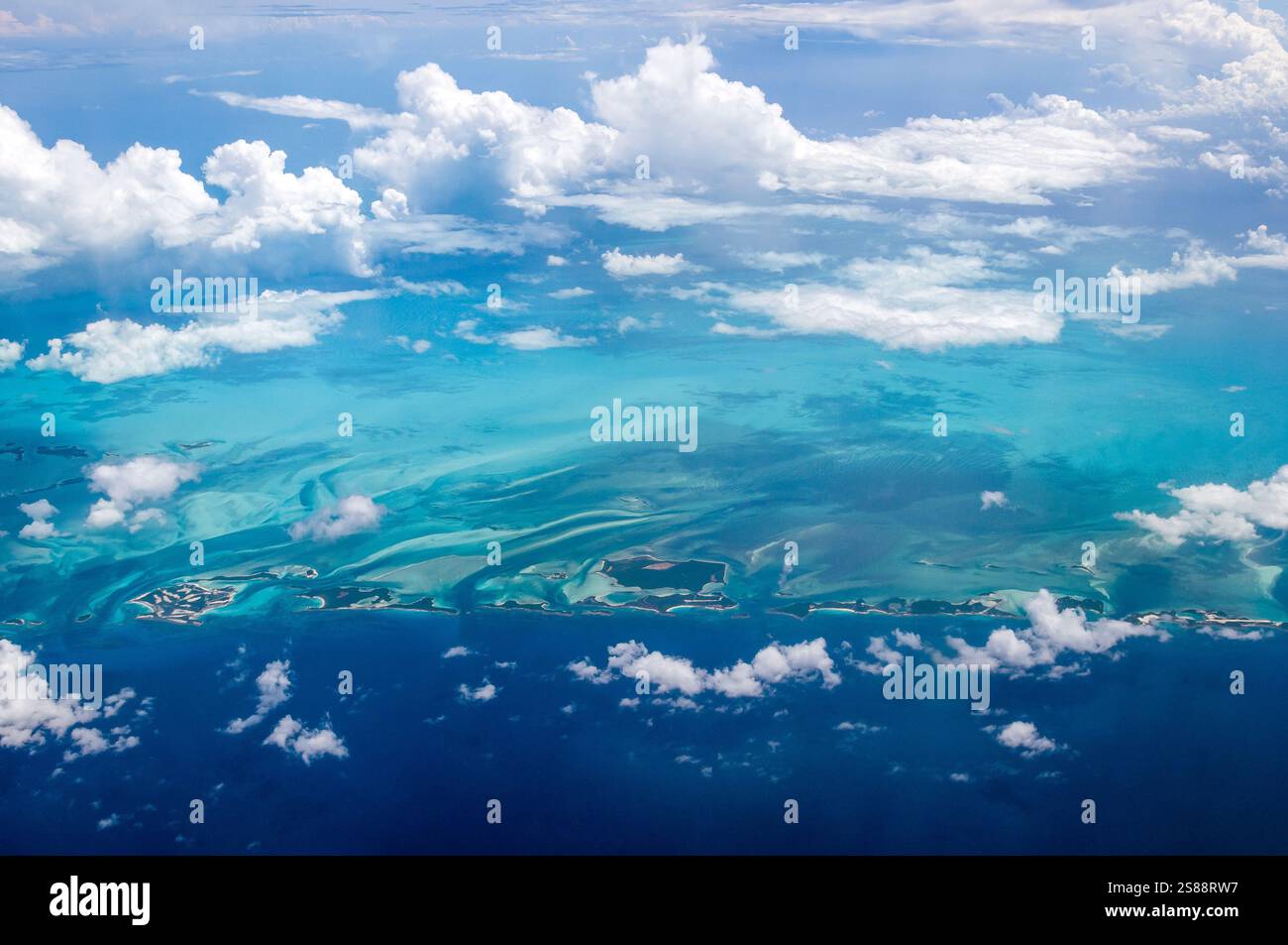 Aerial View of Caribbean Islands and Beaches. Our way to Turks & Caicos ...