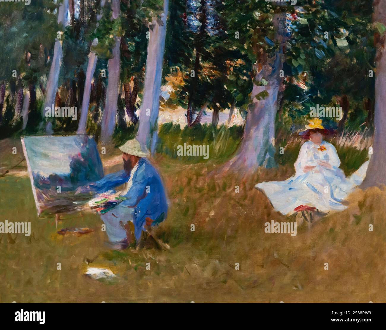 Claude Monet Painting by the Edge of a Wood, John Singer Sargent, circa ...