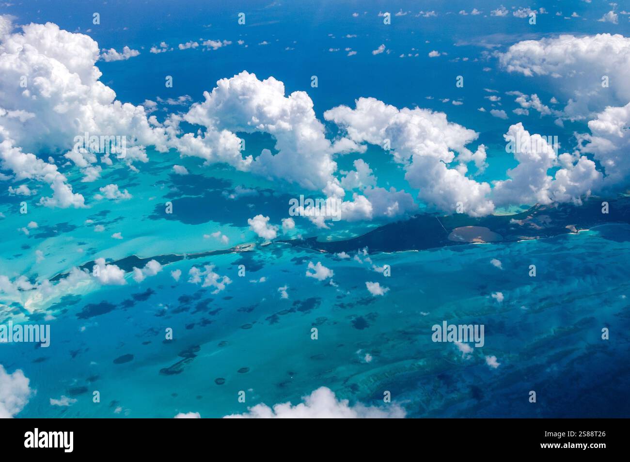 Aerial View of Caribbean Islands and Beaches. Our way to Turks & Caicos ...