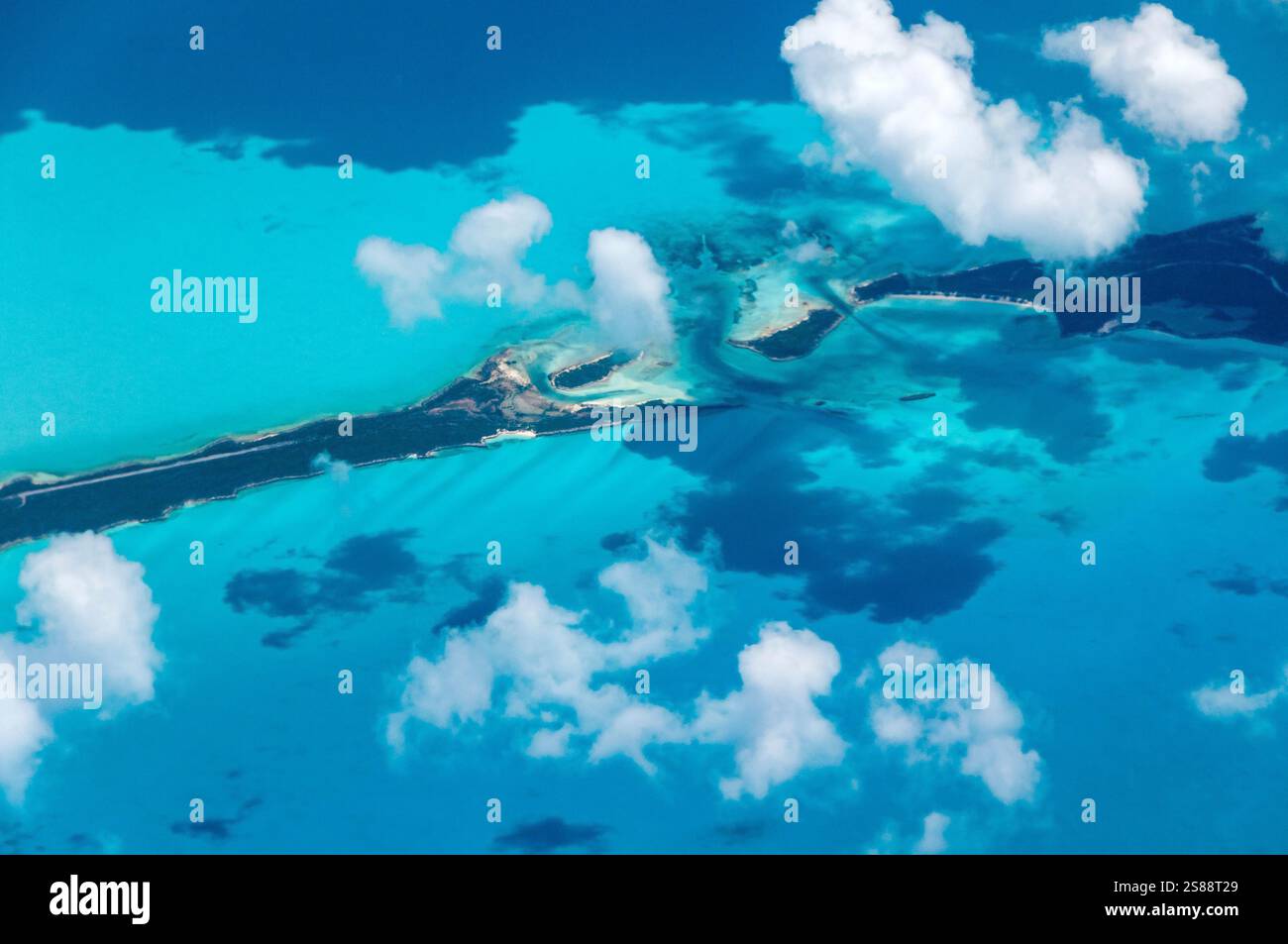 Aerial View of Caribbean Islands and Beaches. Our way to Turks & Caicos ...