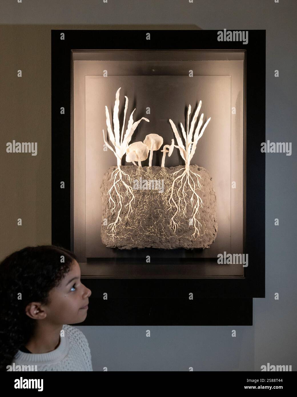 London, UK. 21 January 2025. Tayah Callender, aged 11, with ‘Unearthed ...