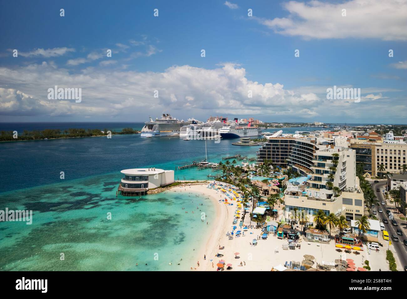 Nassau, Bahamas - May,25, 2024: Aerial view of Western Esplande Beach ...