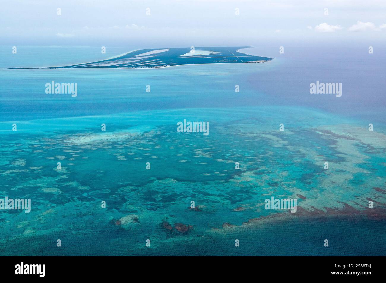 Aerial View of Caribbean Islands and Beaches. Our way to Turks & Caicos ...