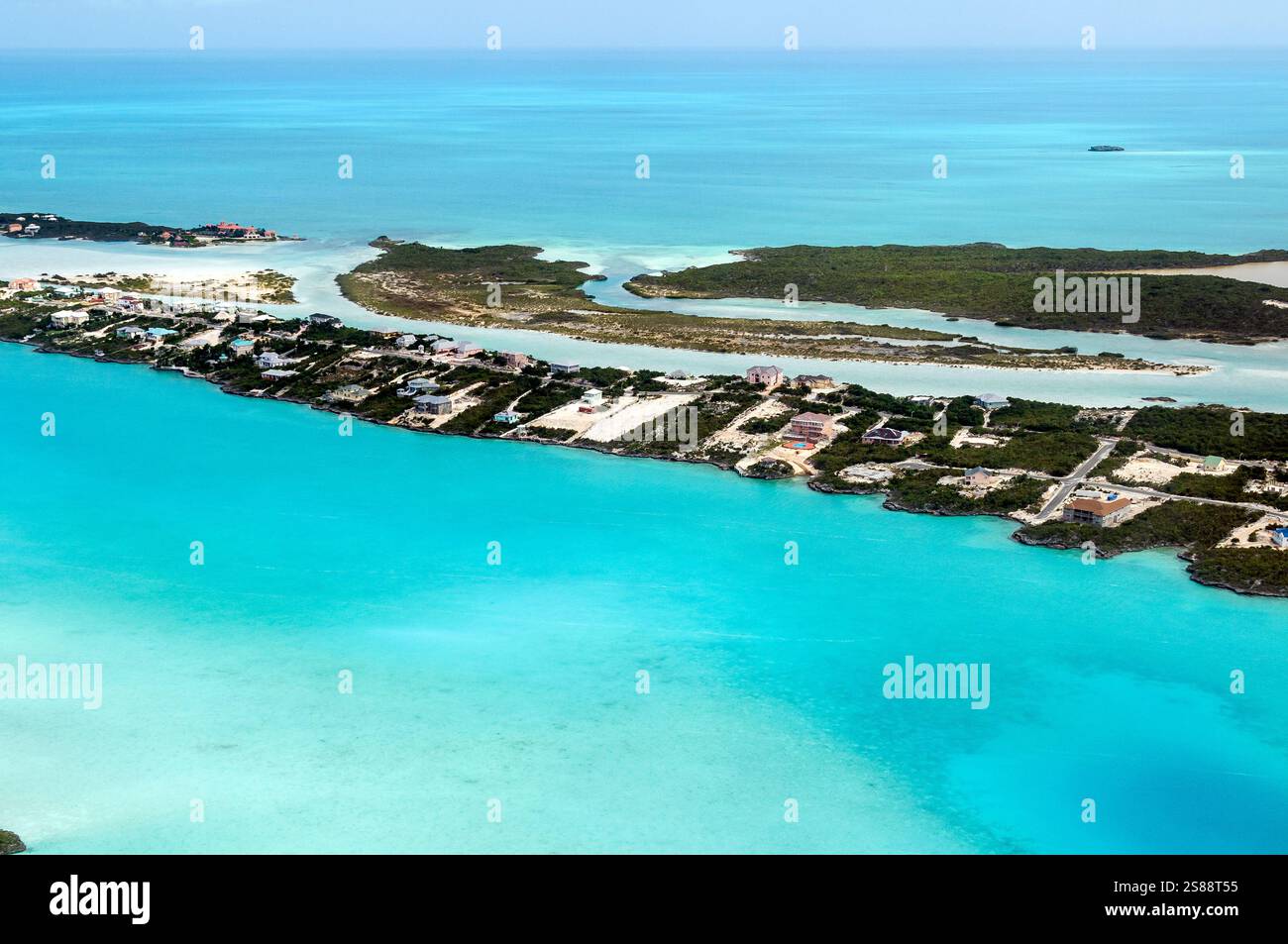Aerial View of Caribbean Islands and Beaches. Our way to Turks & Caicos ...