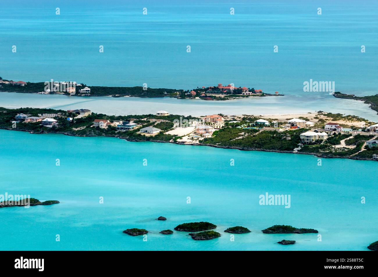 Aerial View of Caribbean Islands and Beaches. Our way to Turks & Caicos ...