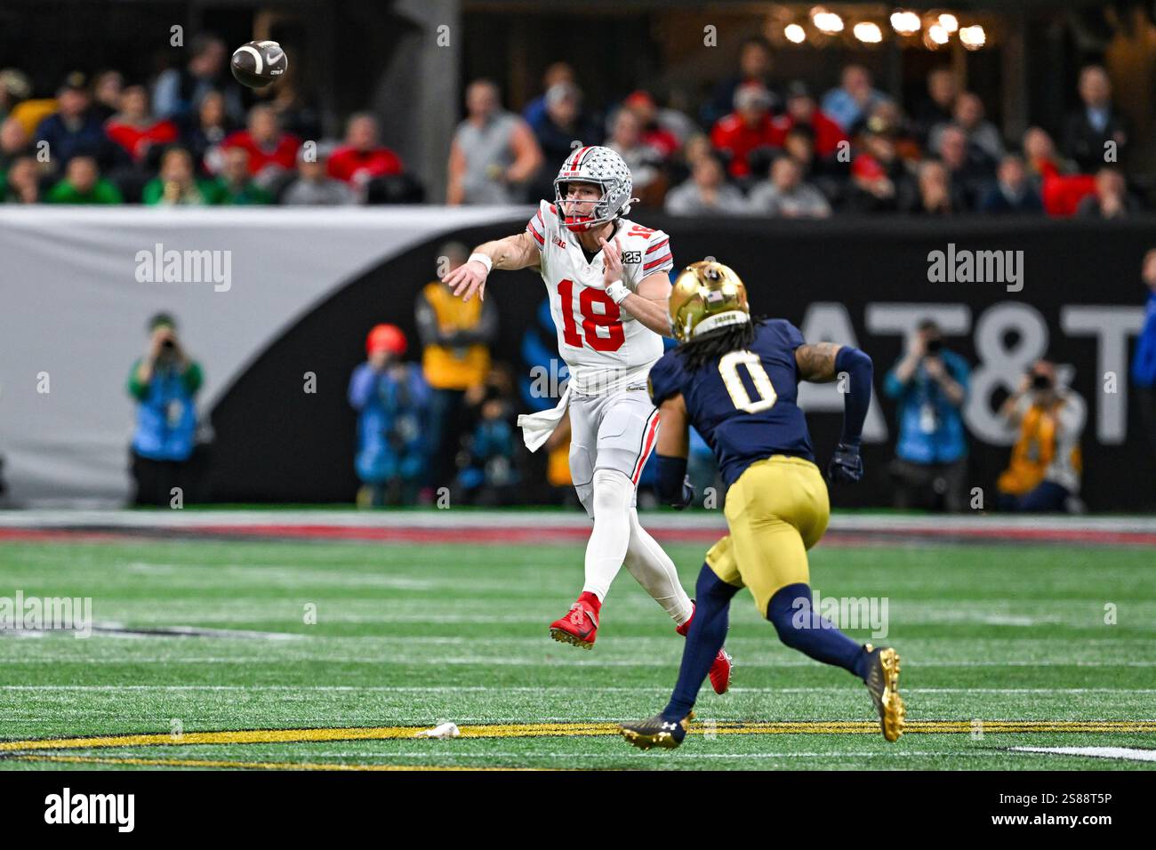 ATLANTA, GA – JANUARY 20: Quarterback Will Howard #18 of the Ohio State ...