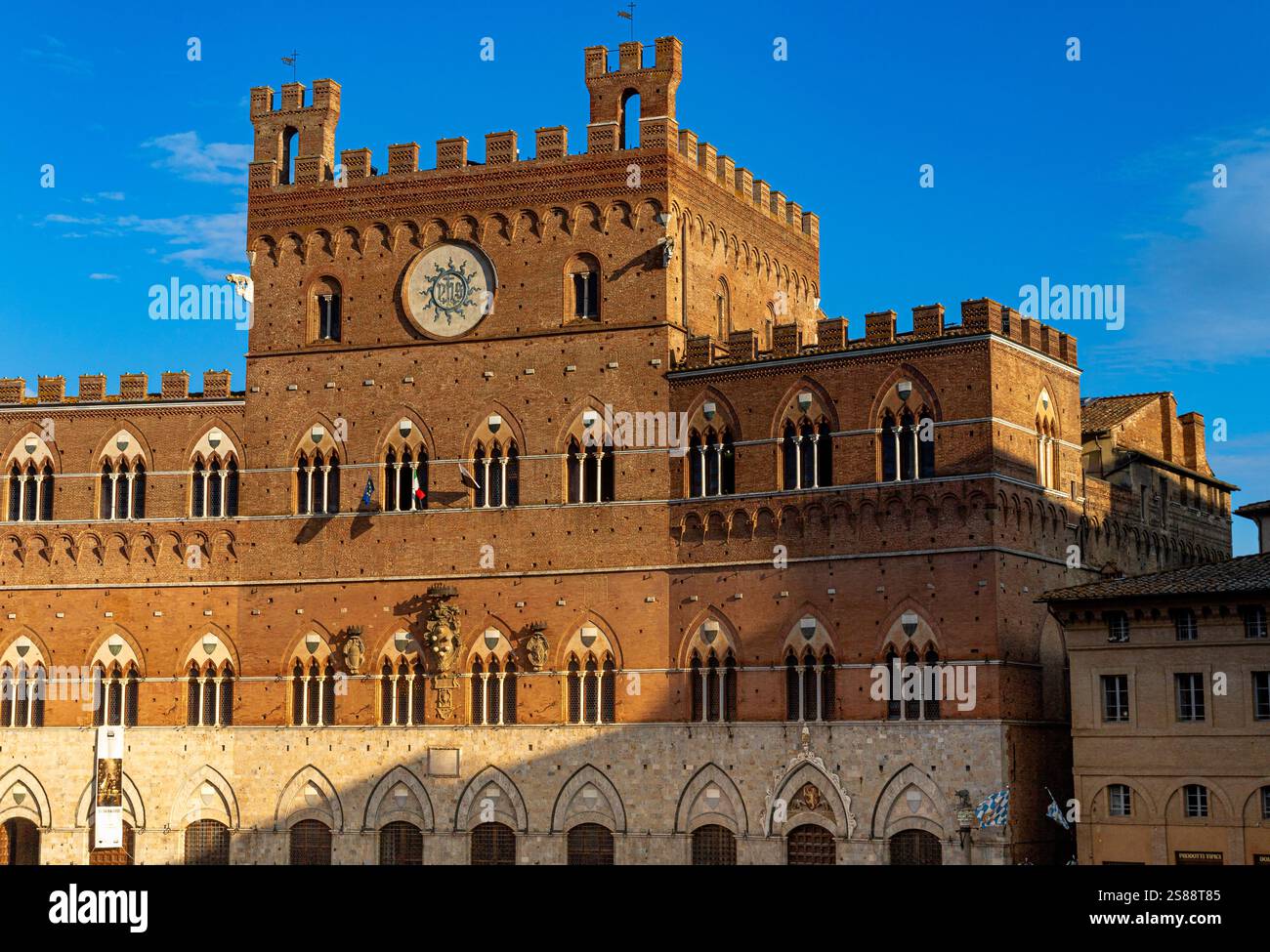 The exterior of The Palazzo Pubblico or town hall, a palace in The ...