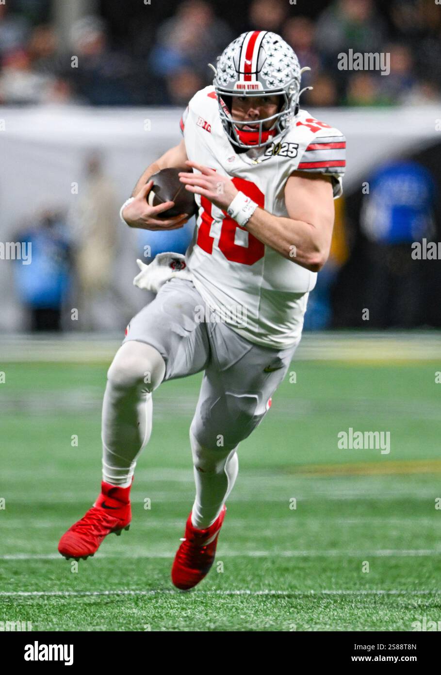ATLANTA, GA – JANUARY 20: Quarterback Will Howard #18 of the Ohio State ...