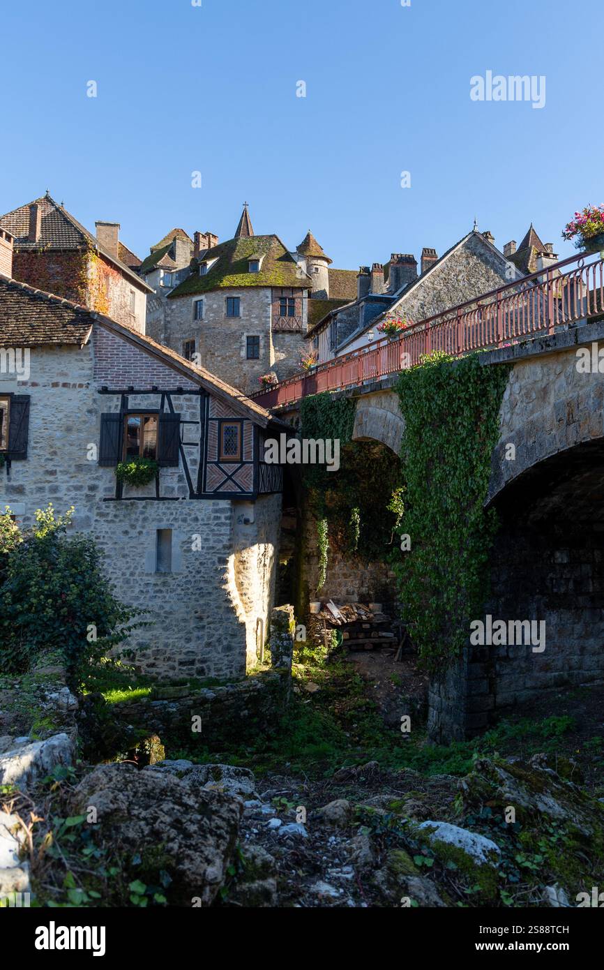 Scenic view of Carennac, a historic medieval village in France ...