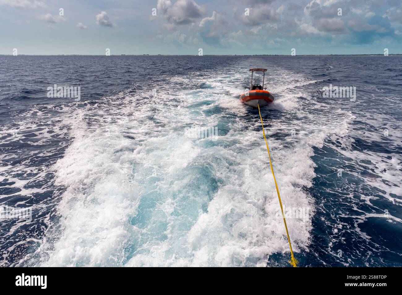 A Zodiac Vessel navigating at the Caribbean Sea. Turks & Caicos Islands ...