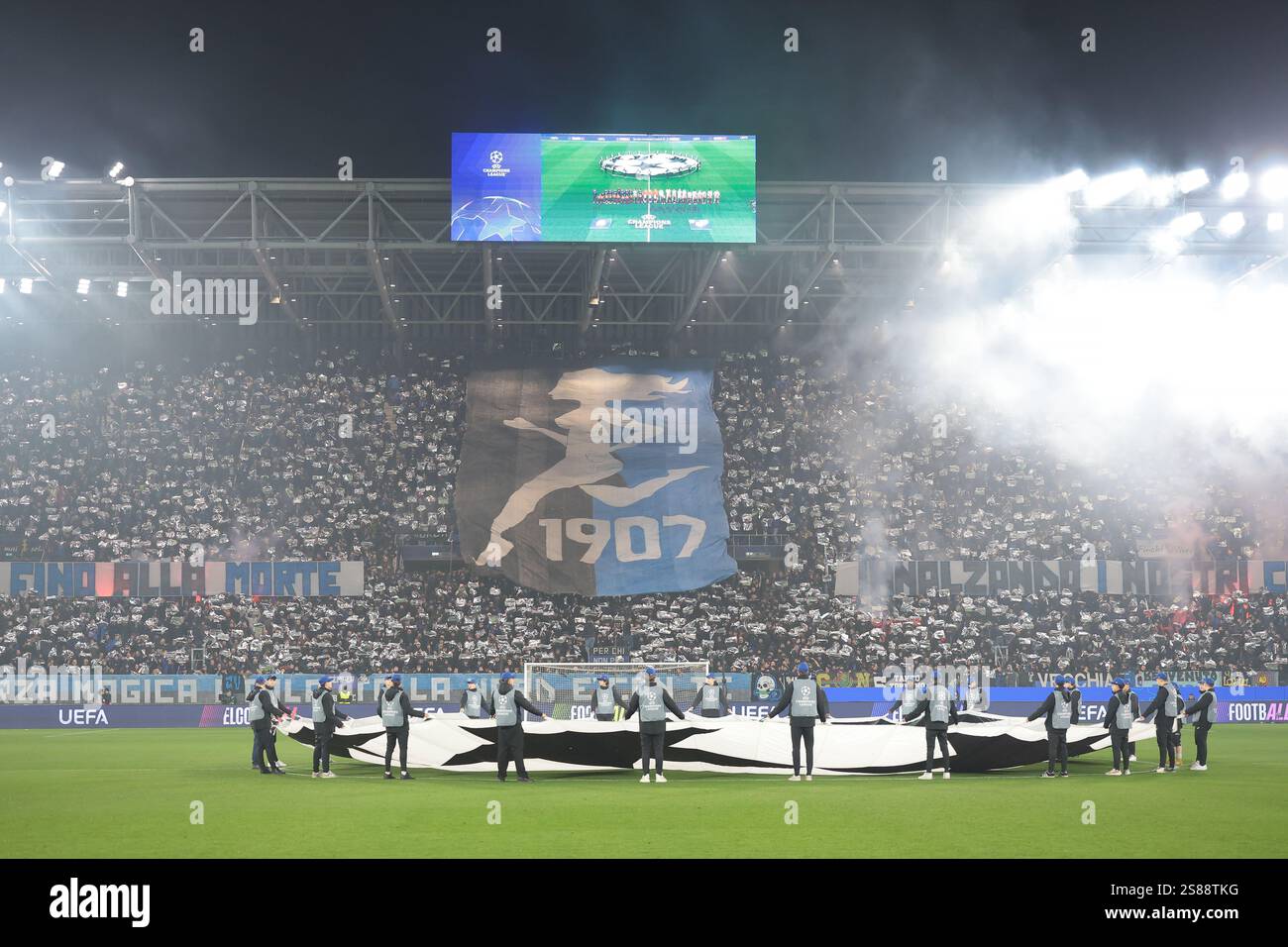 Bergamo, Italy. 21st Jan, 2025. Atalanta fans' choreography during the ...