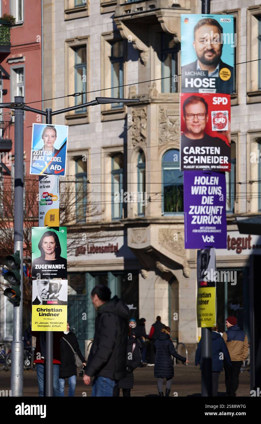 Wahlplakate 21.01.2025, Erfurt, Wahlplakate zur Bundestagswahl / Wahl ...