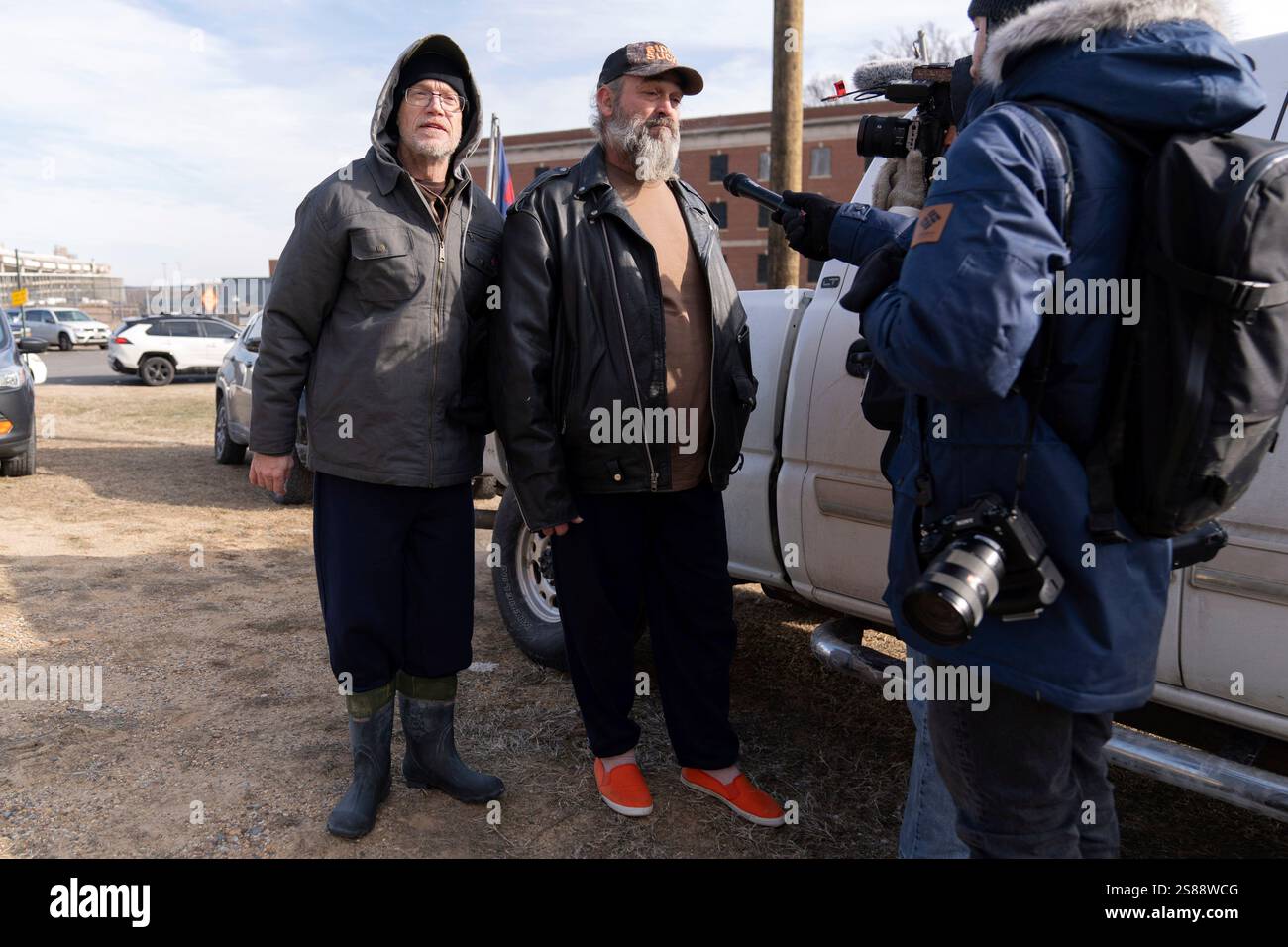 Supporters of President Donald Trump, Kevin Loftus, left and William ...