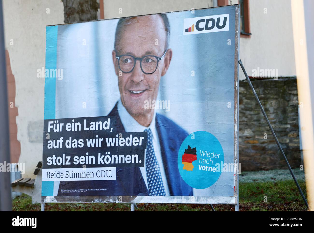 Wahlplakate 21.01.2025, Koelleda, Wahlplakate zur Bundestagswahl / Wahl ...