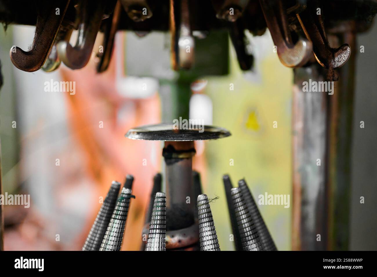 Exploring the intricate details of antique hat making machines ...