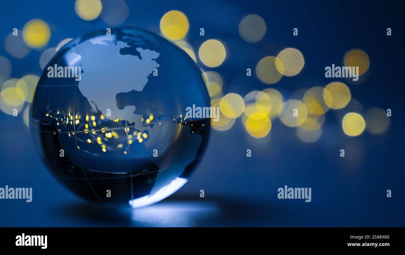 Glass us globe sphere - usa canada patriot earth ball world economy ...