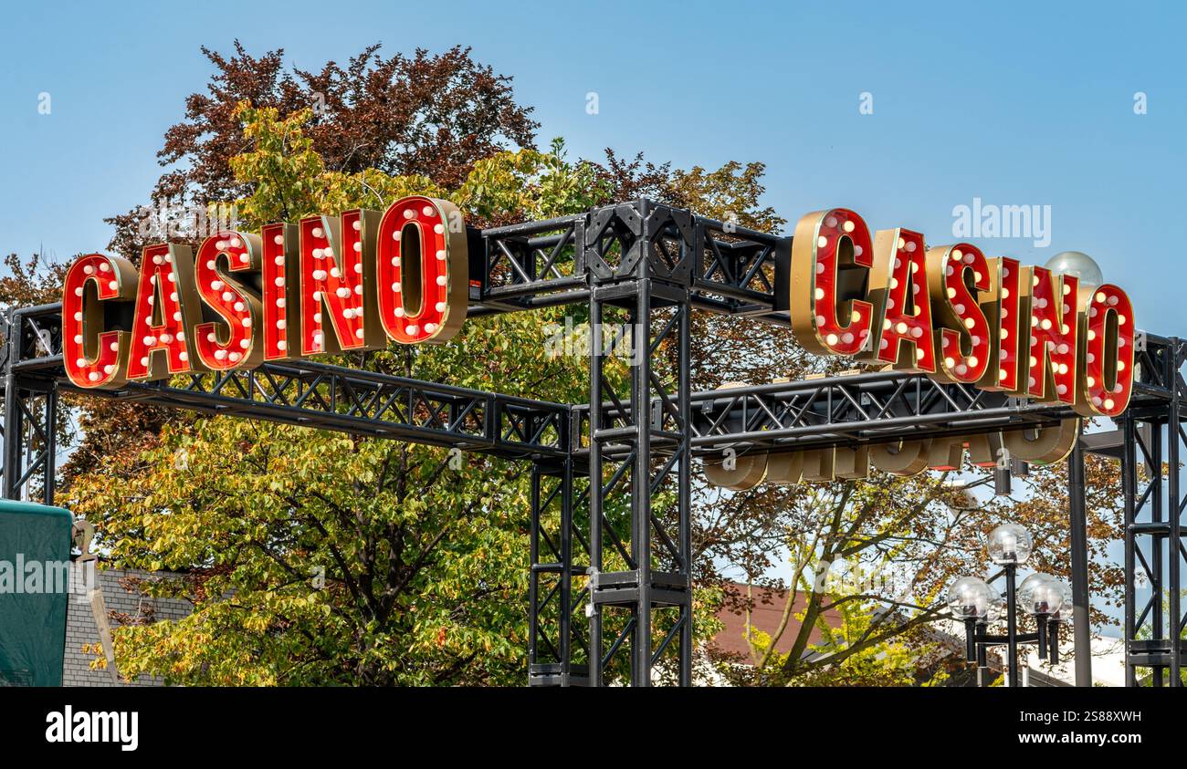 Rides, games and foods at the fairgrounds CNE Toronto Ontario Stock ...