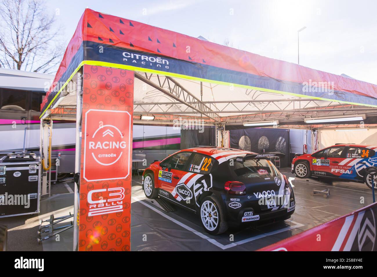 Gap, France. 21st Jan, 2025. 22 Yohan ROSSEL, Arnaud DUNAND, Citroen C3 ...