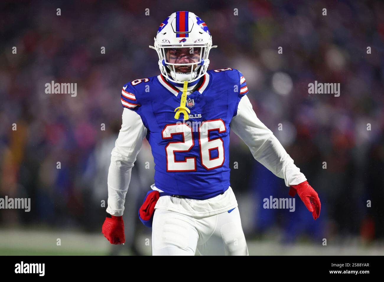 Buffalo Bills running back Ty Johnson (26) looks on during the second ...