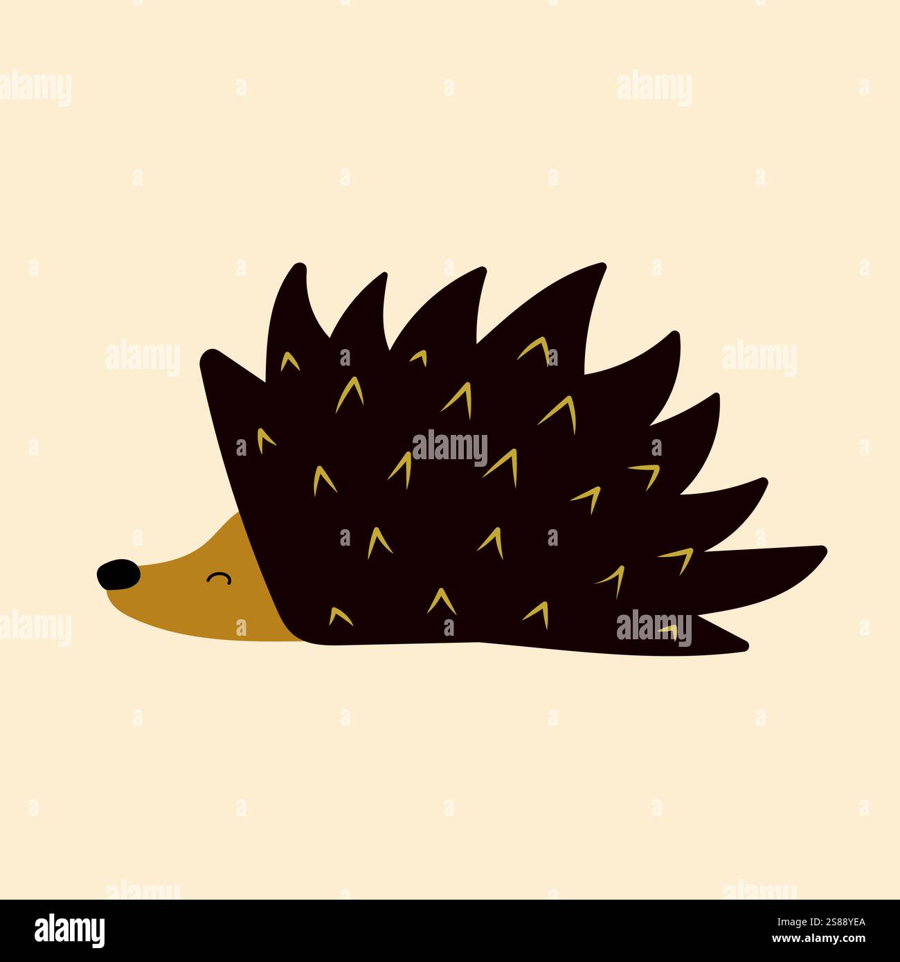 Cute hedgehog, flat vector illustration Stock Vector Image & Art - Alamy