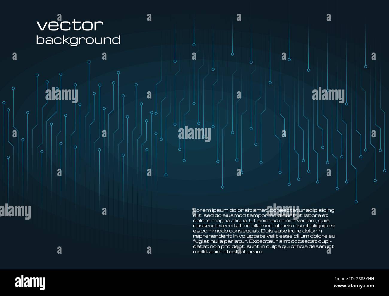 Abstract Technological Dark Blue Background With Elements Of The Microchip Circuit Board