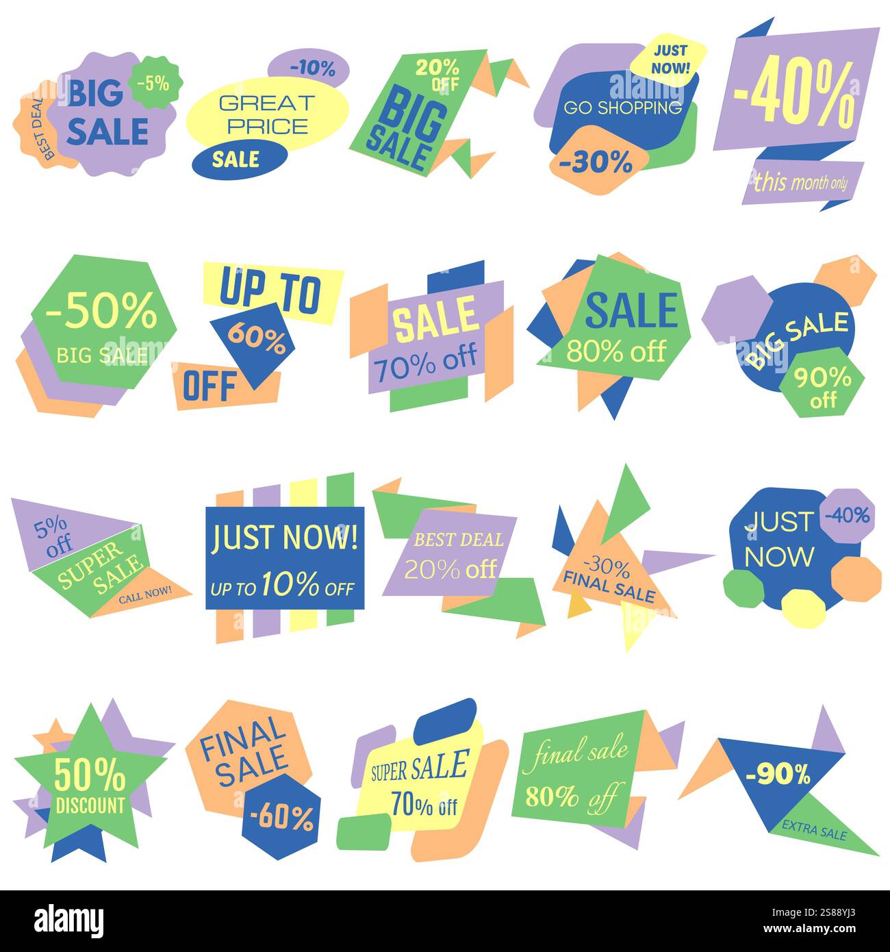Set of Sale Discount Labels, Tags, Emblems. Web collection of stickers ...