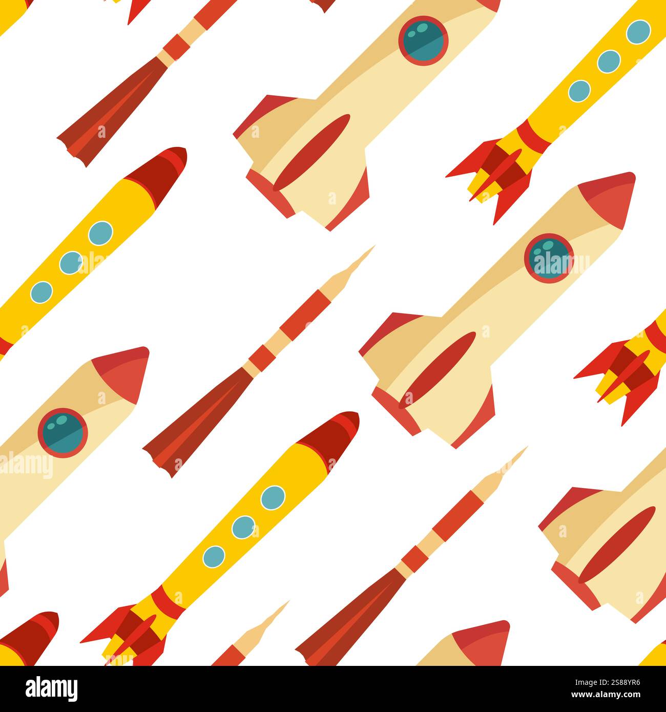 Seamless pattern with space rocket. Vector illustration Stock Vector ...