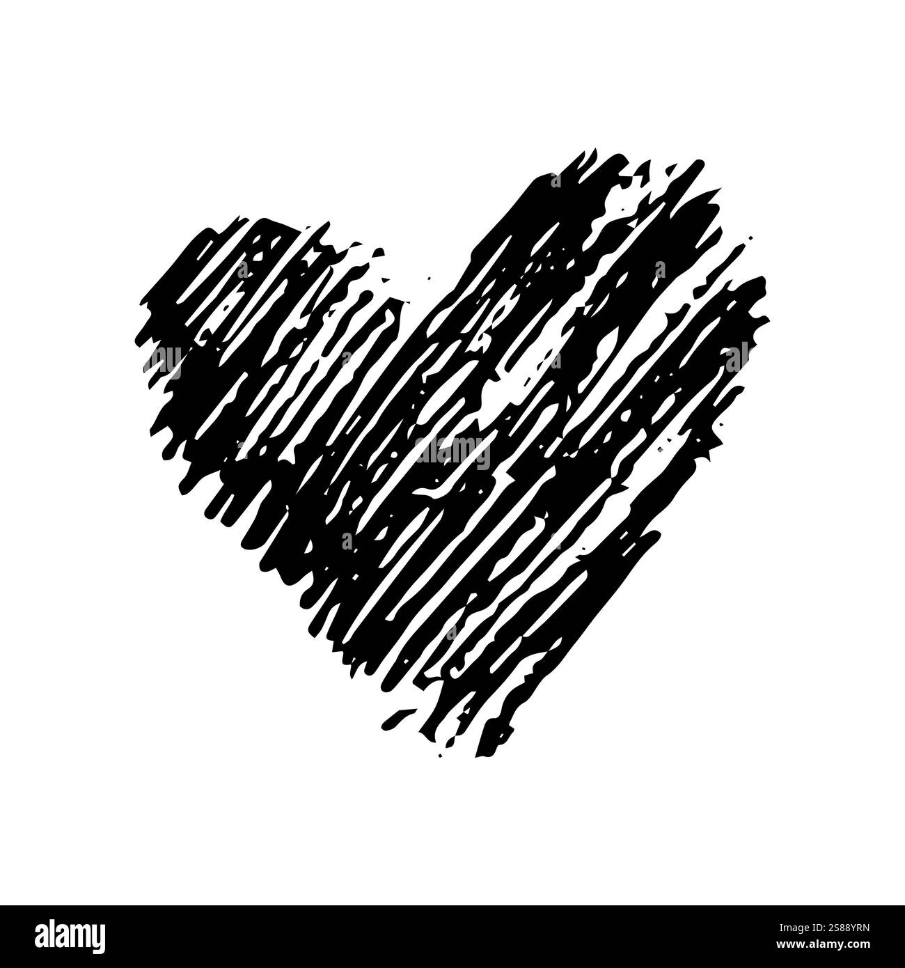 Hand drawn hearts different Black and White Stock Photos & Images - Alamy