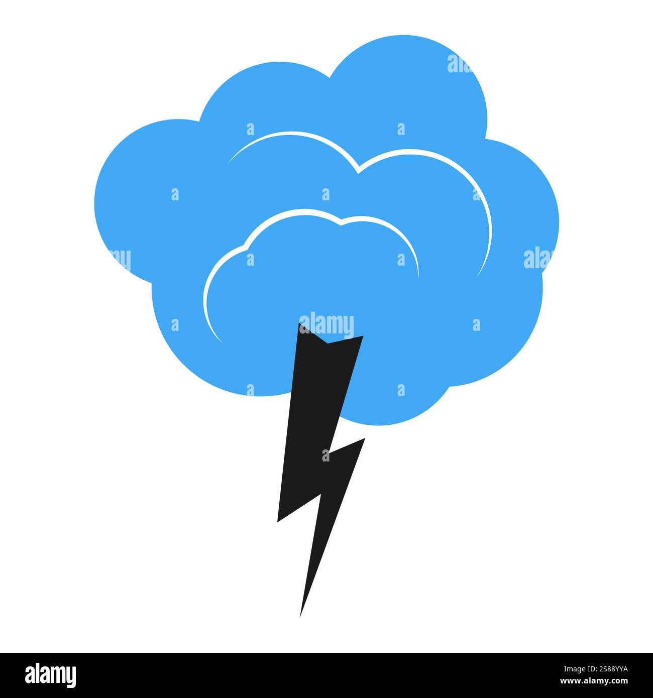 A cloud with a thunderstorm. Vector illustration Stock Vector Image ...