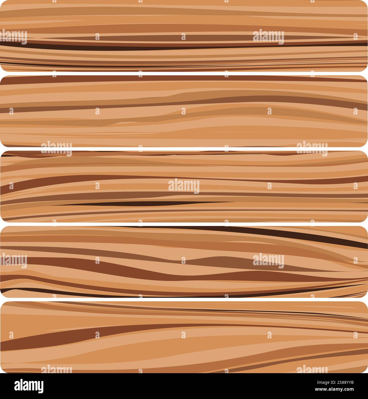 Five wooden boards. Vector abstract wood texture in flat design Stock ...