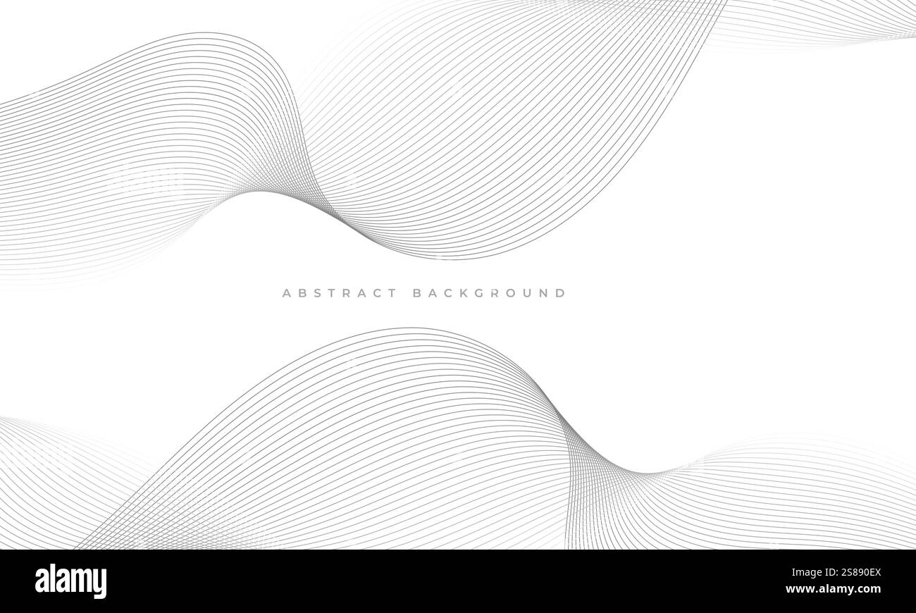 Abstract white background with grey wavy lines. Vector illustration ...