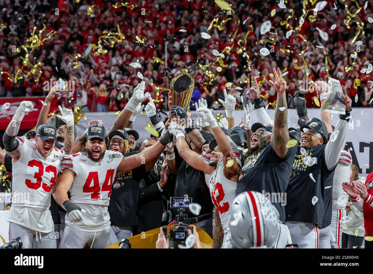 Atlanta, Georgia, USA. 20th Jan, 2025. Ohio State Buckeyes players ...