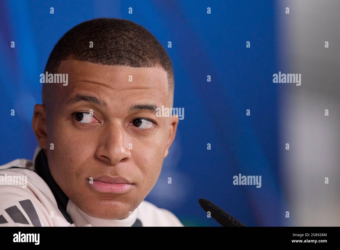 Madrid, Spain. 21st Jan, 2025. Kylian Mbappe of Real Madrid CF attends ...