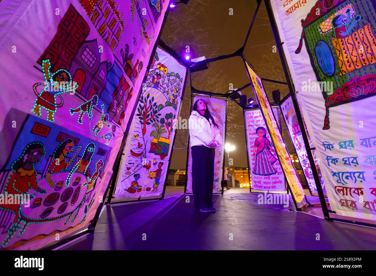 EDITORIAL USE ONLY Stitching Light by Emergency Exit Arts on display at ...